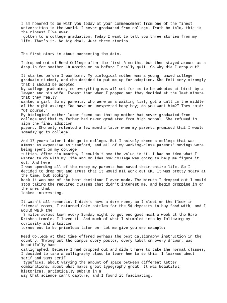 Steve Jobs' Great Words at Stanford University 2005 | PDF | Pancreas ...