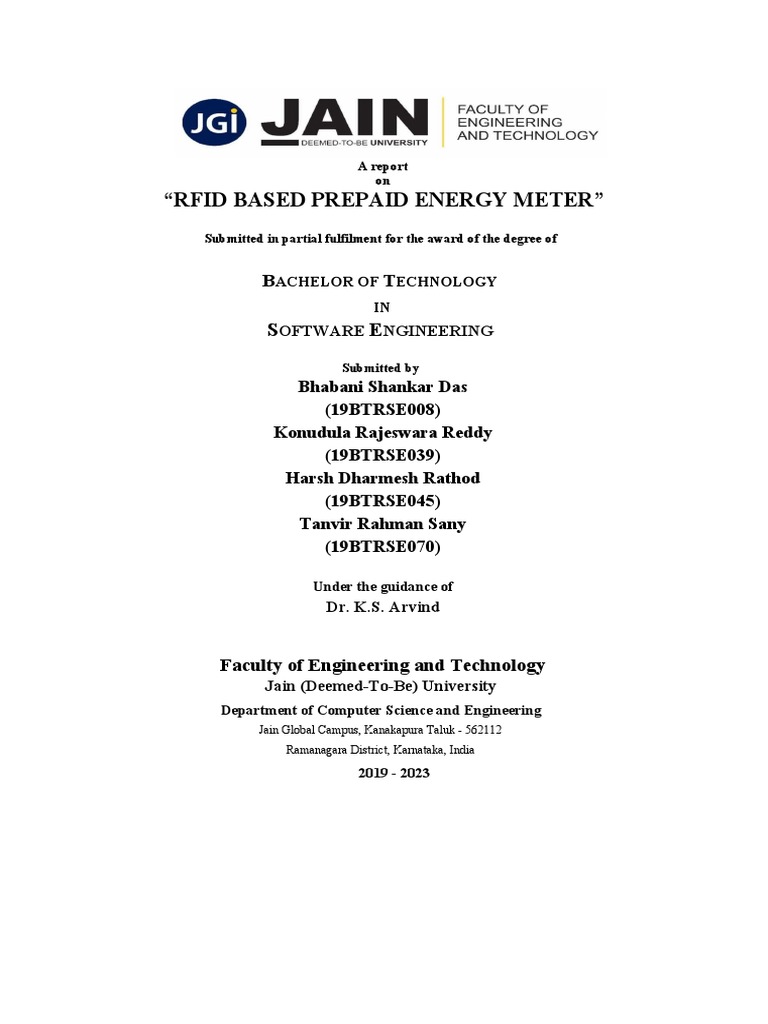 RFID Based Prepaid Energy Meter Report | PDF | Smart Card | Radio ...