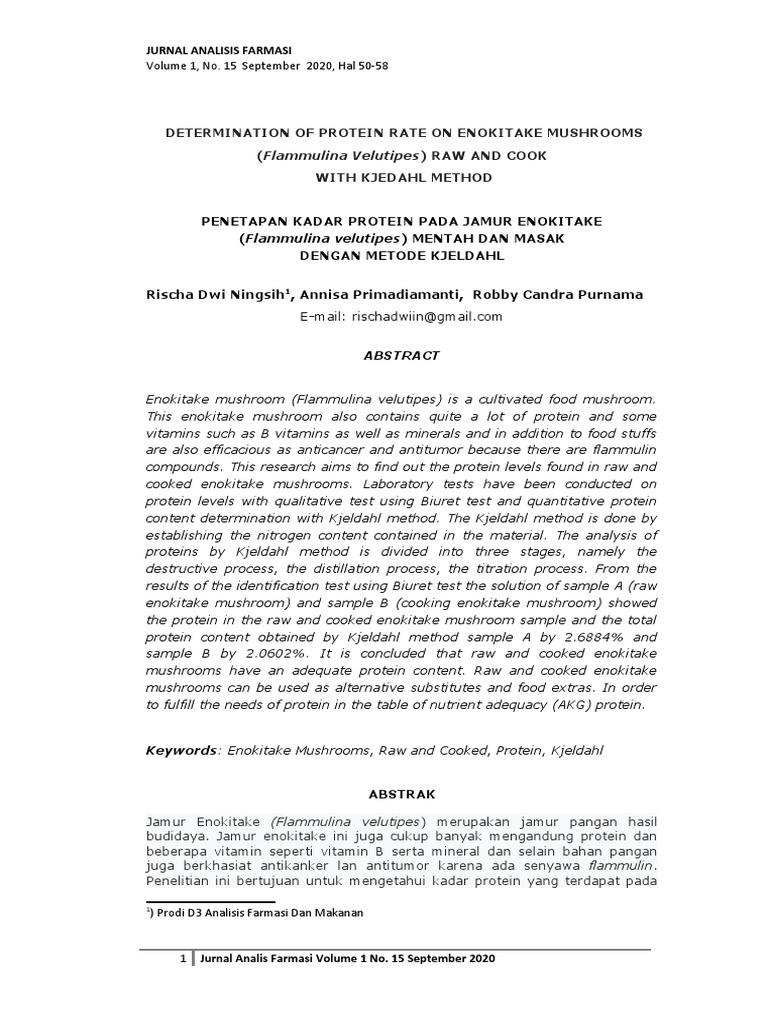 Jurnal Rischa Dwi Ningsih | PDF | Edible Mushroom | Ammonium