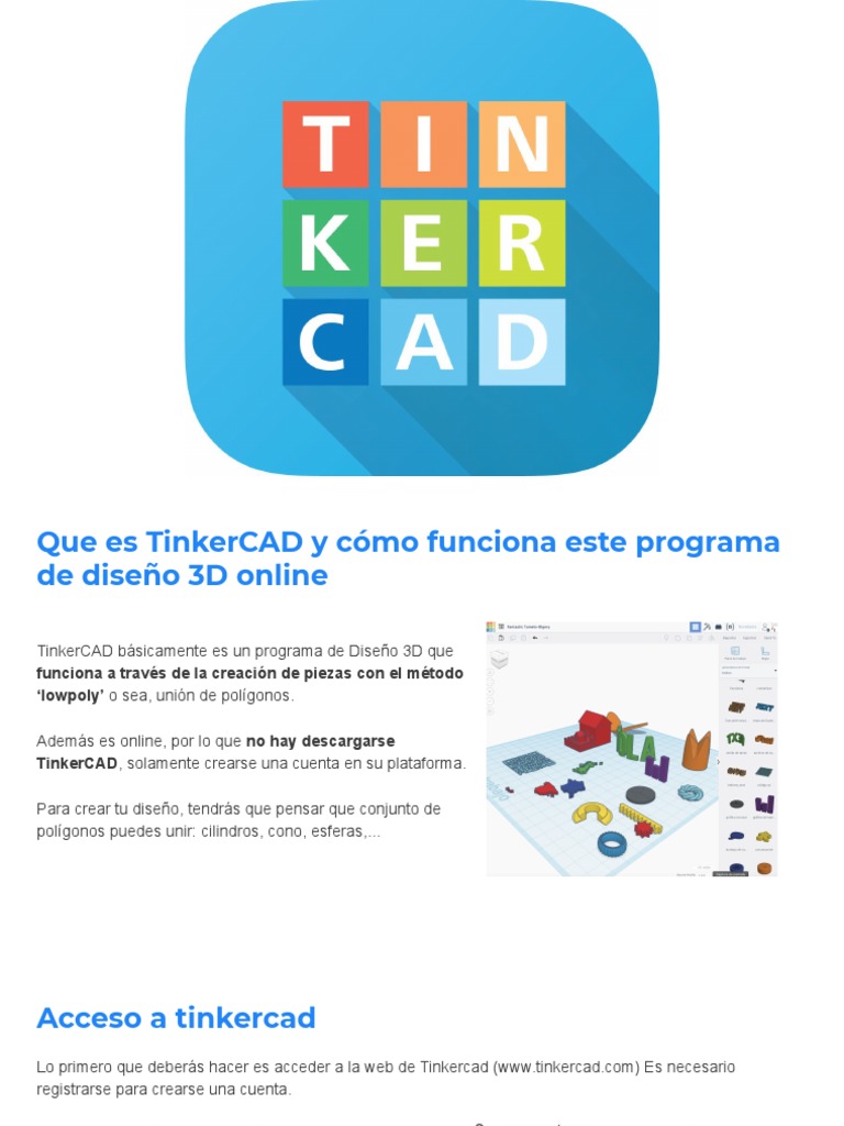 Introducción a Tinkercad y su uso | PDF