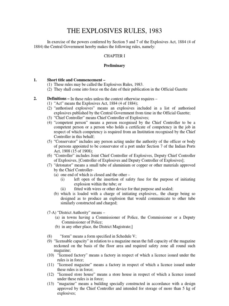 Explosive Rule | PDF