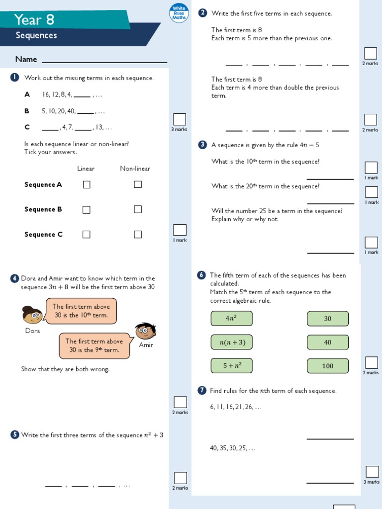 Year 8 Sequences | PDF | Mathematics | Mathematical Analysis
