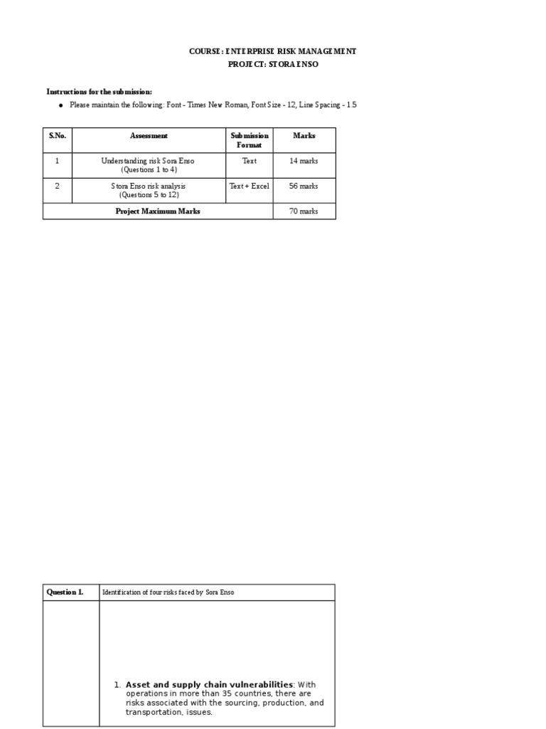 Case Study Enso | PDF | Risk | Risk Management
