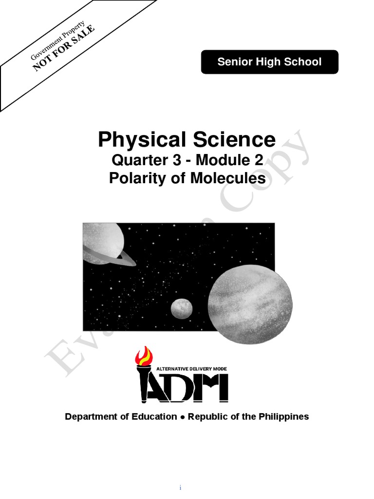Physical Science Q3 Module2 v5.1 | PDF | Chemical Polarity | Chemical Bond