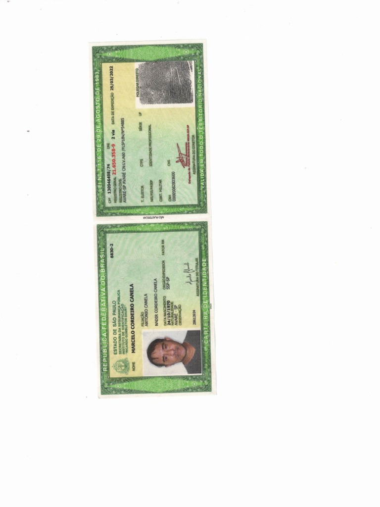 RG Novo Marcelo Canela | PDF