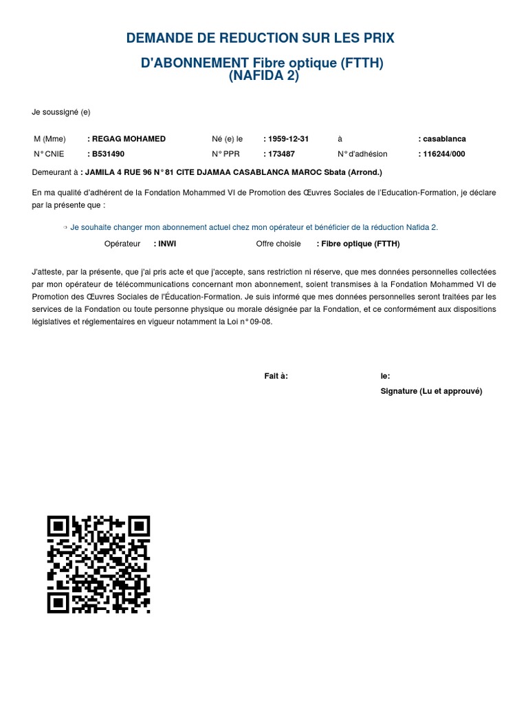 Demande de Réduction | PDF