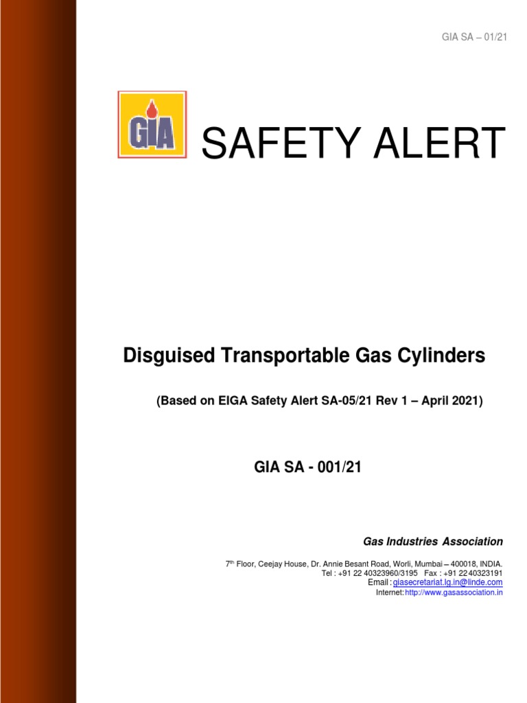 En GIA SA 01 21 Disguised Transportable Gas Cylinders | PDF | Gases ...