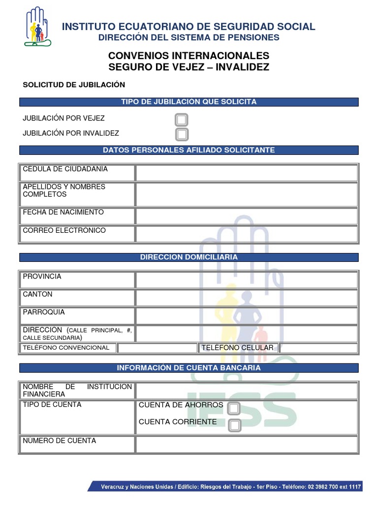 Formulario de Jubilacion Vejez Invalidez | PDF | Derecho