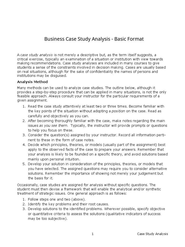 Business Case Study Analysis Guide | PDF | Analysis | Theory