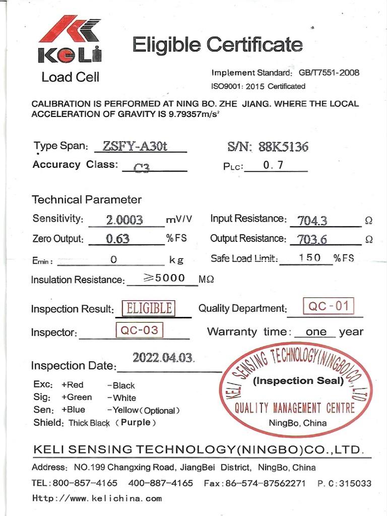 Certificado de Sensor 2 | PDF