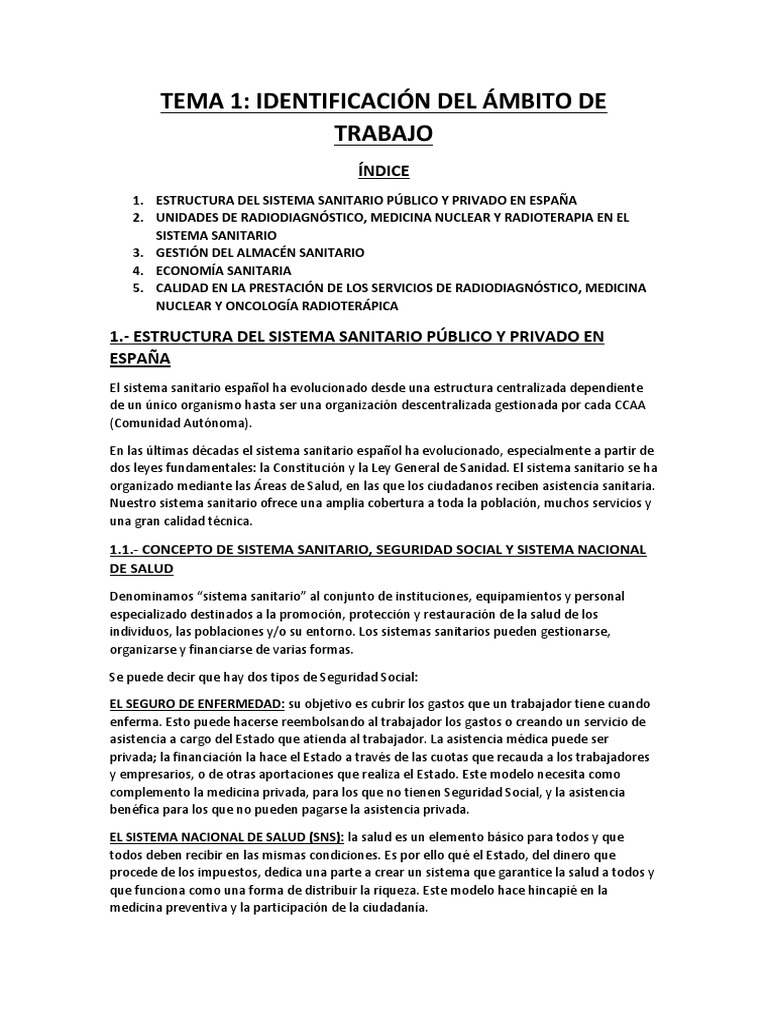 Sistema Sanitario Español: Estructura y Evolución | PDF | Hospital | Sistema de salud