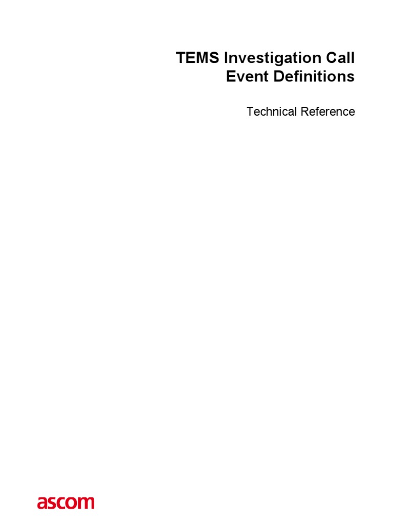 TEMS Investigation Call Event Definitions | PDF | Telecommunications | Computing