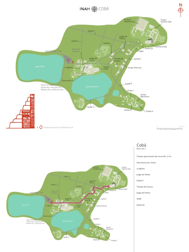 Cobá Mapa INAH | PDF | Civilización maya | Mesoamérica