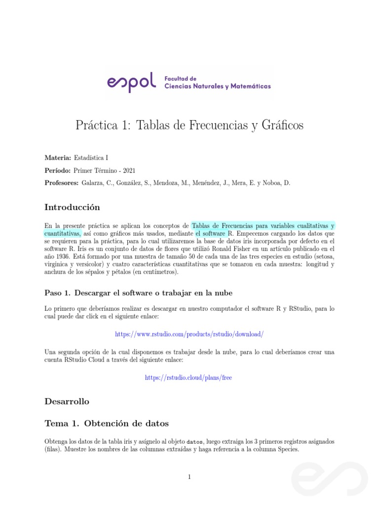 Prácticas R | Descargar gratis PDF | Estadísticas descriptivas | Muestreo (Estadísticas)