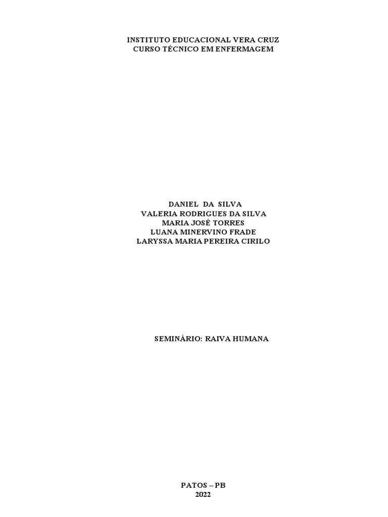 Raiva Humana | PDF | Raiva | Vírus