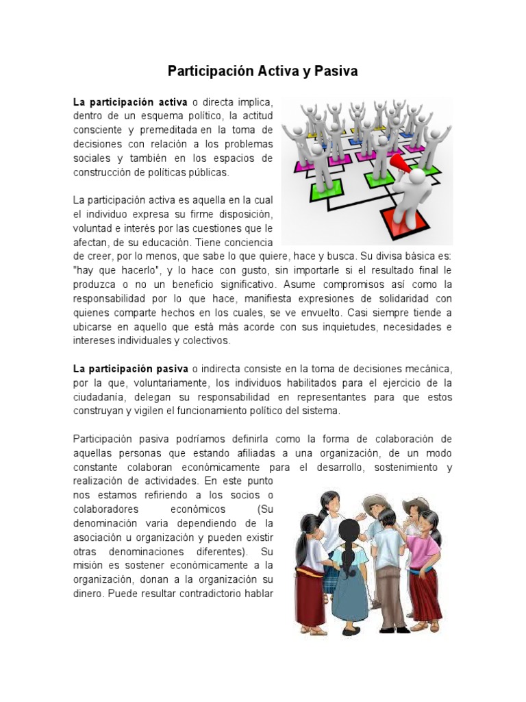 Definición de Participación Activa | PDF | Toma de decisiones