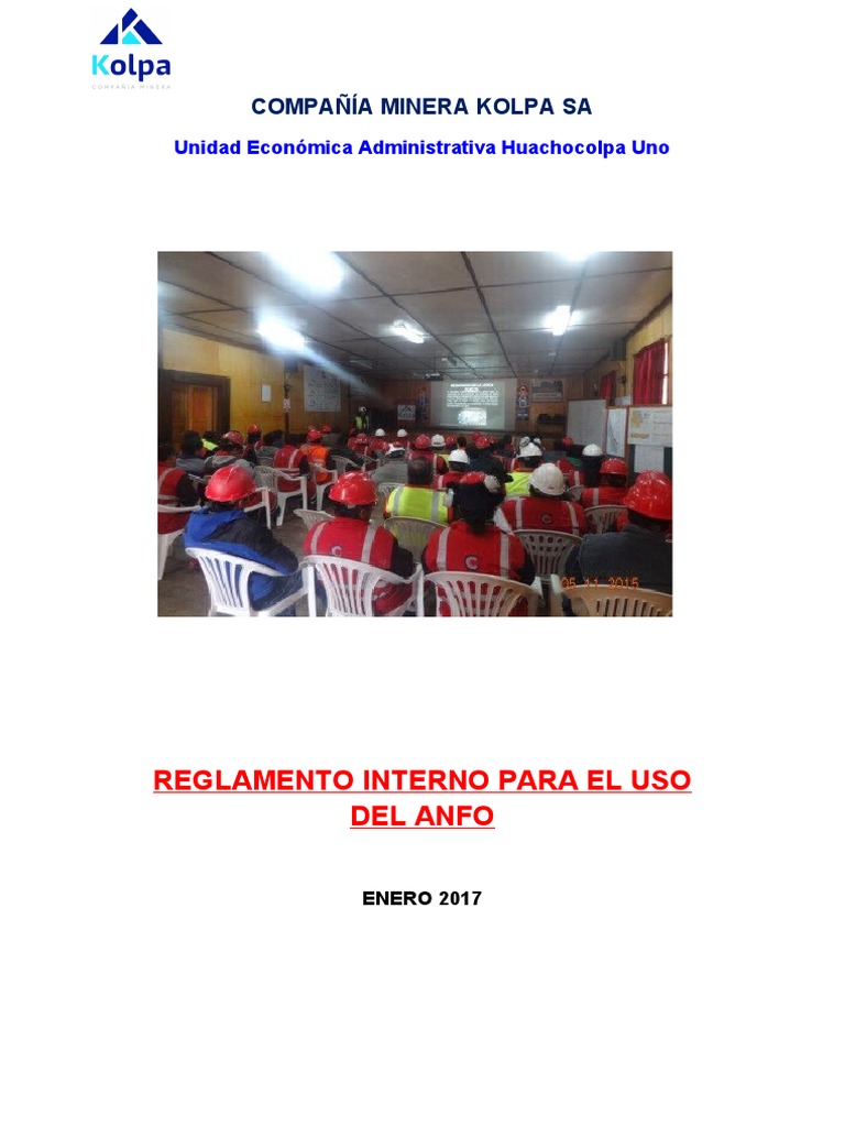 Reglamento Interno Uso de Anfo | PDF | Química | Naturaleza