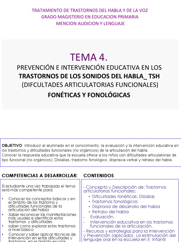 Tema 4 - 20 TTHV | PDF | Fonética | Fonología