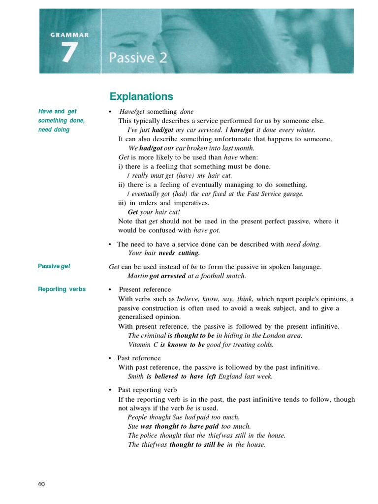 Have and get something done, need doing | PDF | Gunpowder | Verb