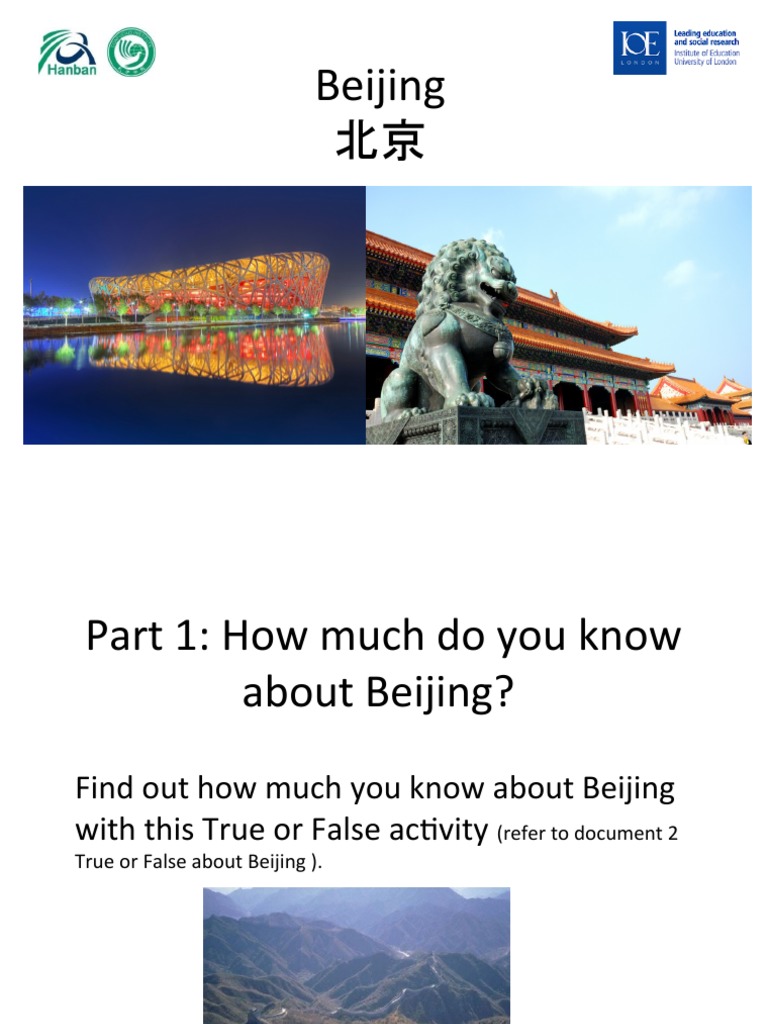 Explore Beijing: Facts and Activities | PDF | Beijing
