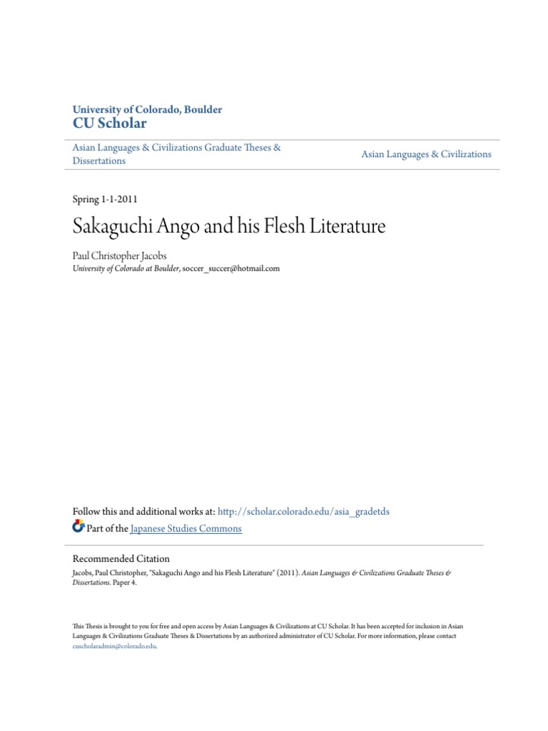 Ango Sakaguchi54848755 | PDF | Thesis | Thought