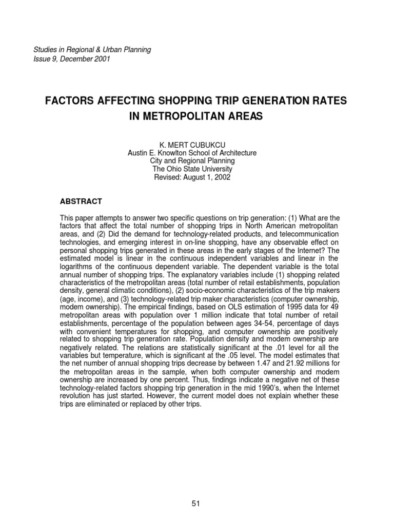 Trip Generation 1 | PDF | Coefficient Of Determination | Internet