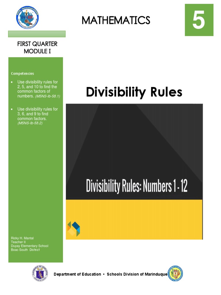 Math 5 Q1 W1 | PDF | Learning | Communication