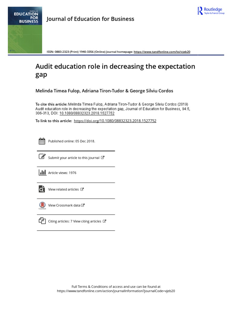 Closing the Audit Expectation Gap | PDF | Financial Audit | Audit