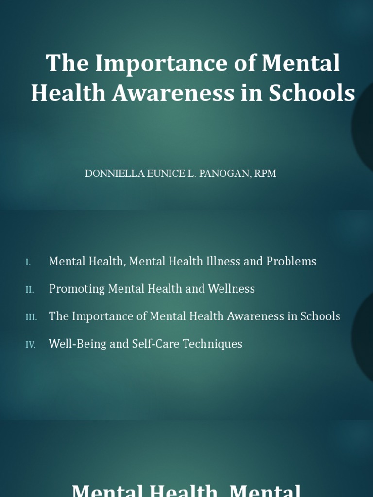 Mental Health Awareness in Schools | PDF | Mental Health | Mental Disorder