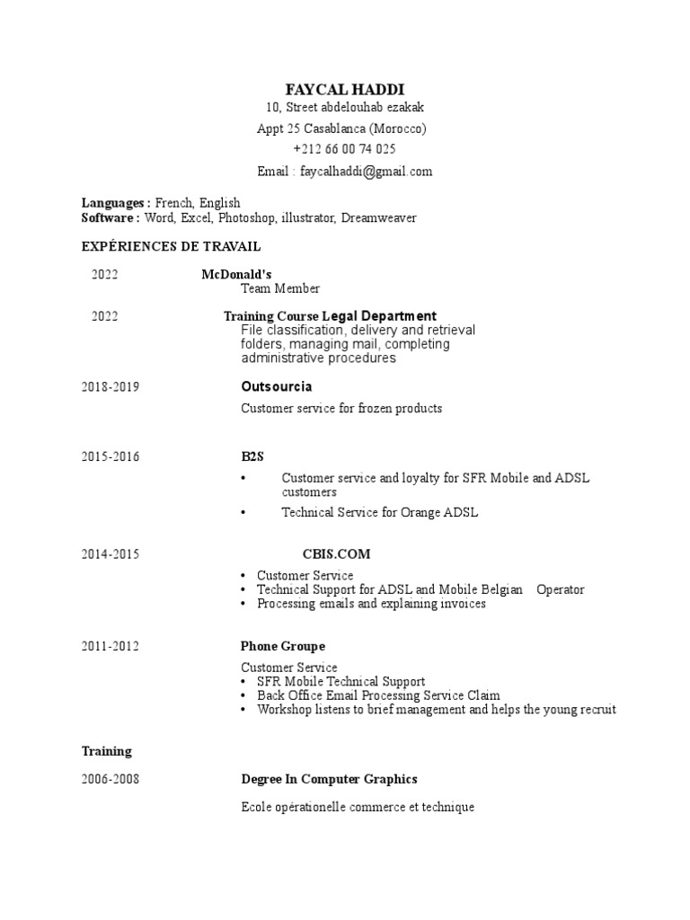 CV Cana English | PDF | Business | Computers