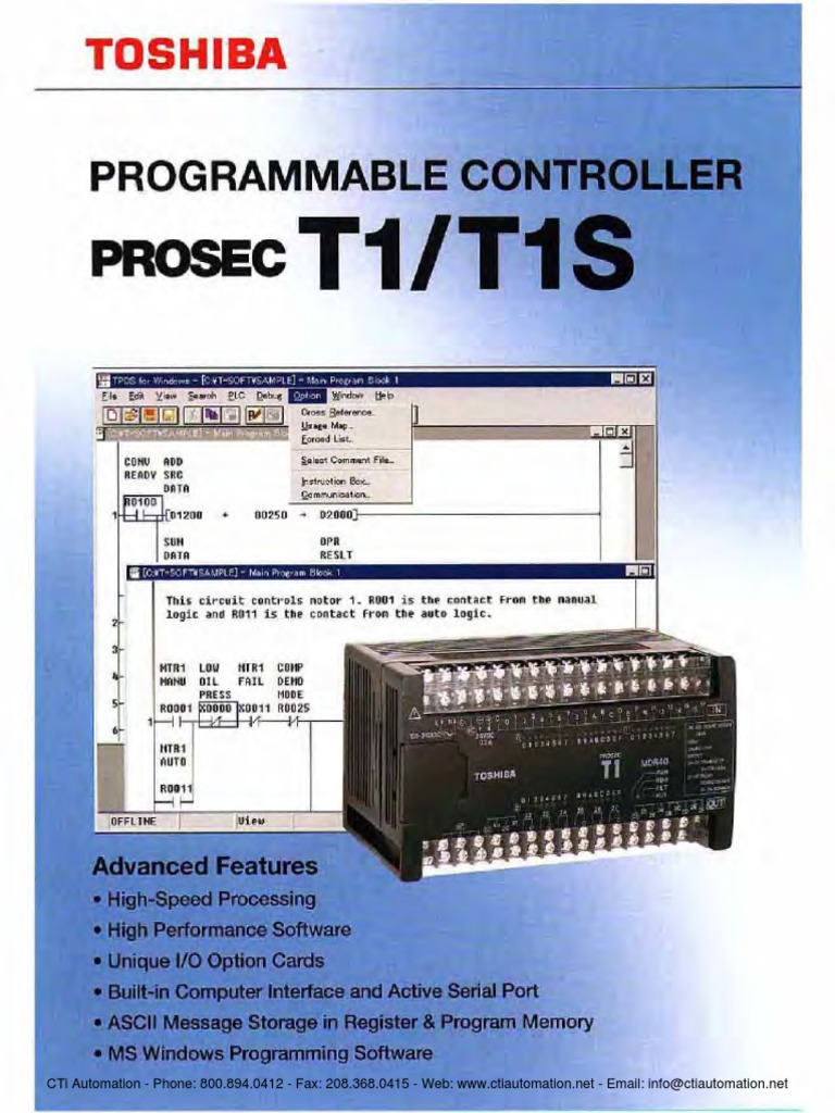 Toshiba Prosec T1 T1S PLCs | PDF | Programmable Logic Controller ...