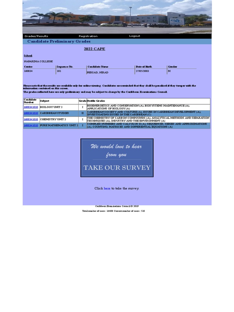 Caribbean Examinations Council Grading System