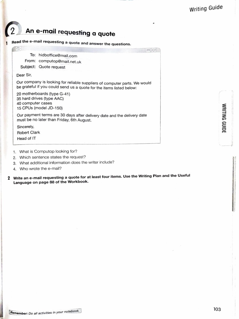 Writing An Email Quote | PDF