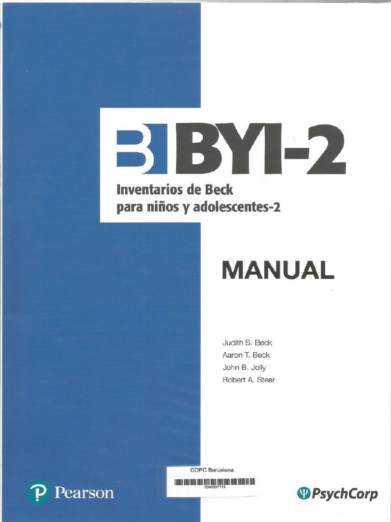 Beck Youth Inventory Byi 2 Manual 2 | PDF