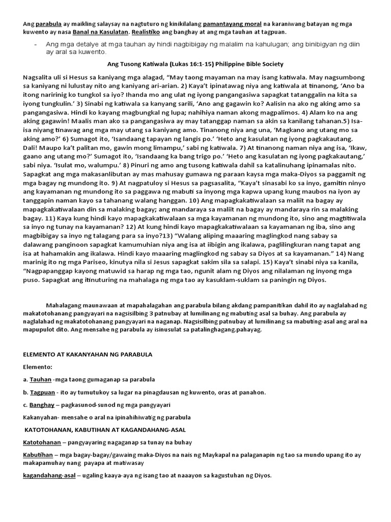 Parabula | PDF