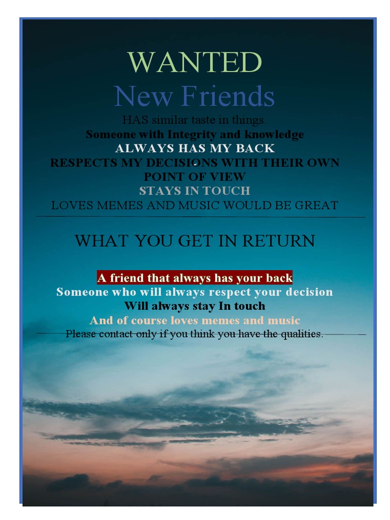 WANTED Friends | PDF