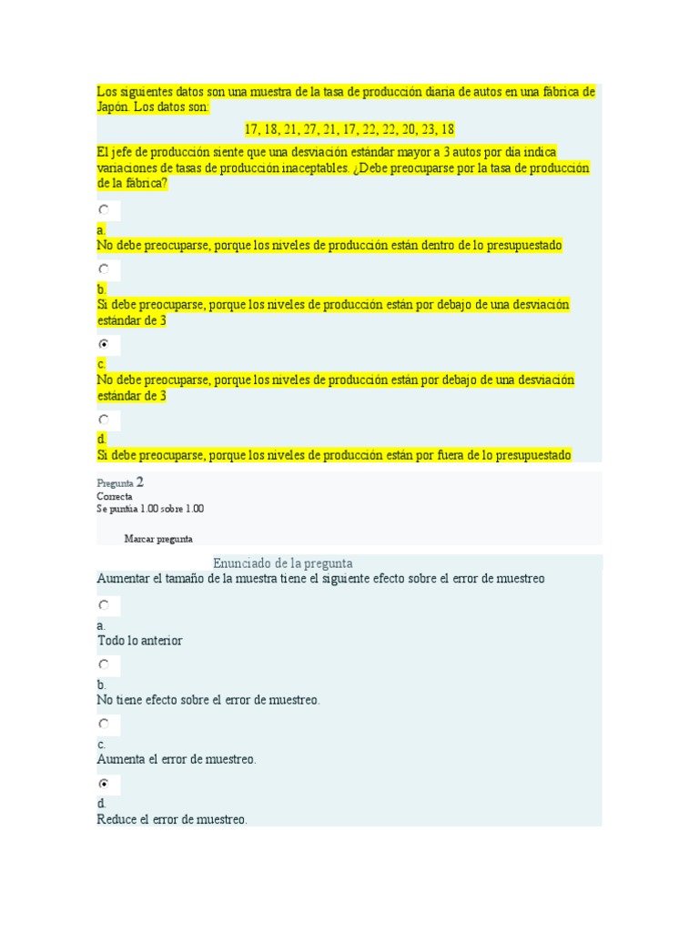 Evaluacion 2 Estadistica | PDF | Muestreo (Estadísticas) | Estadísticas