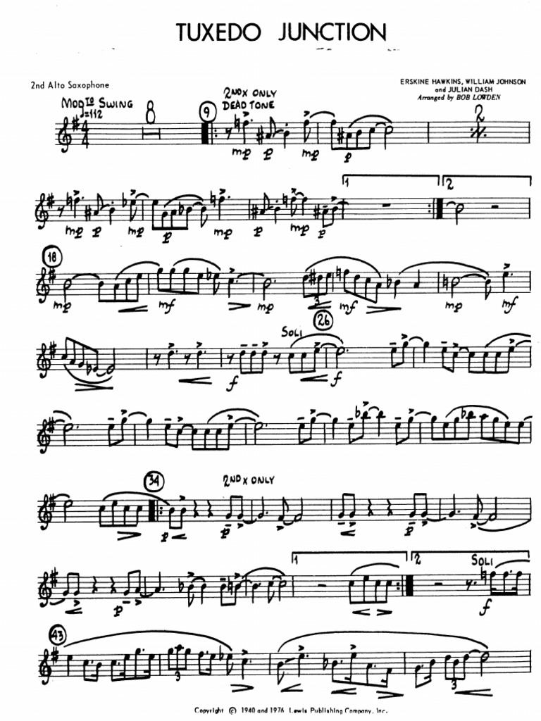 Tuxedo Junction (BiB) - Lowden - Saxo Alto 2 | PDF