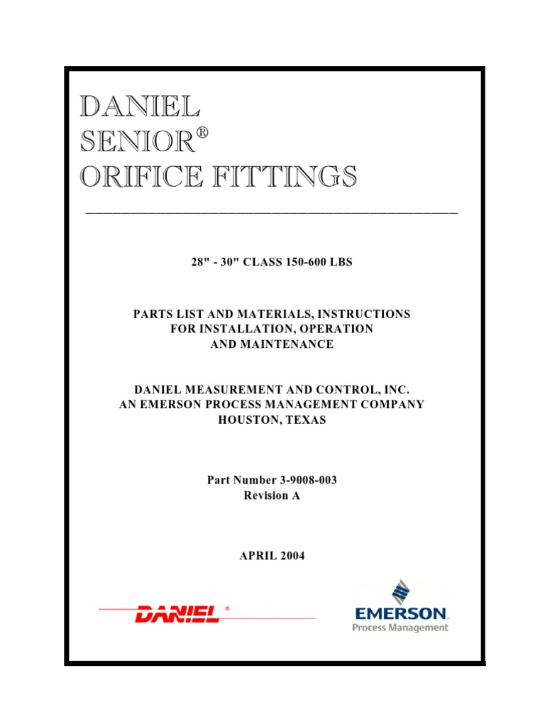 08003-A Senior Orifice Fittings 28-30 Inch 1.3MB | PDF | Pipe (Fluid ...