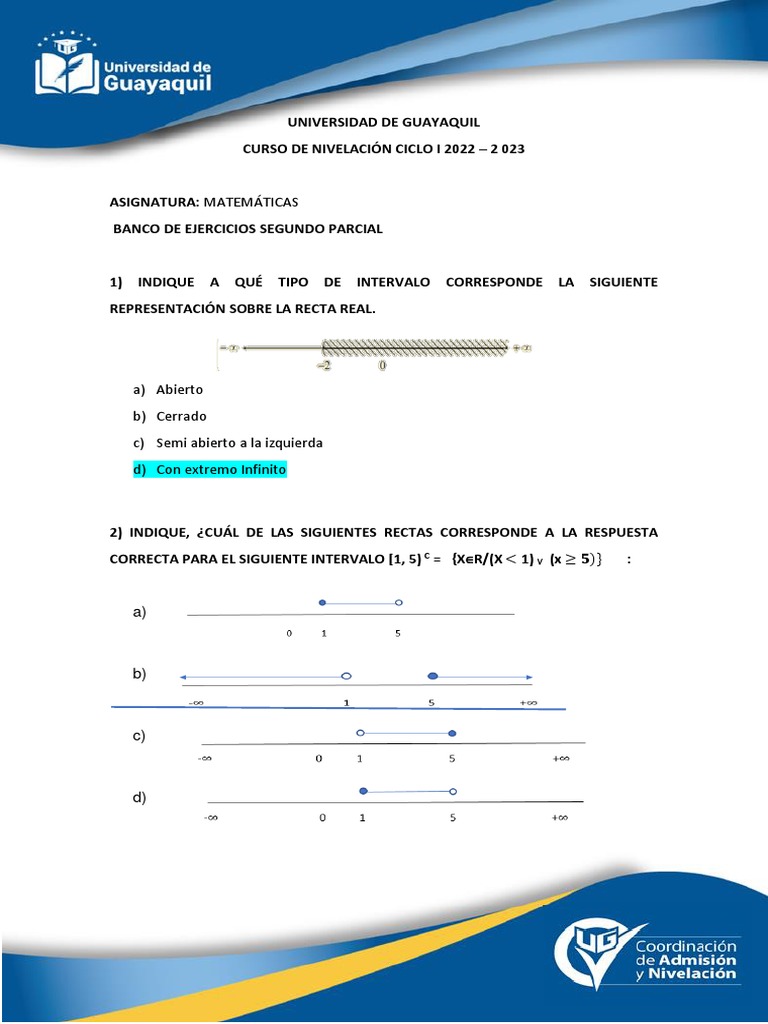 Ortiz Fernández C. Banco de Ejercicios de Matemáticas Segundo Parcial ...
