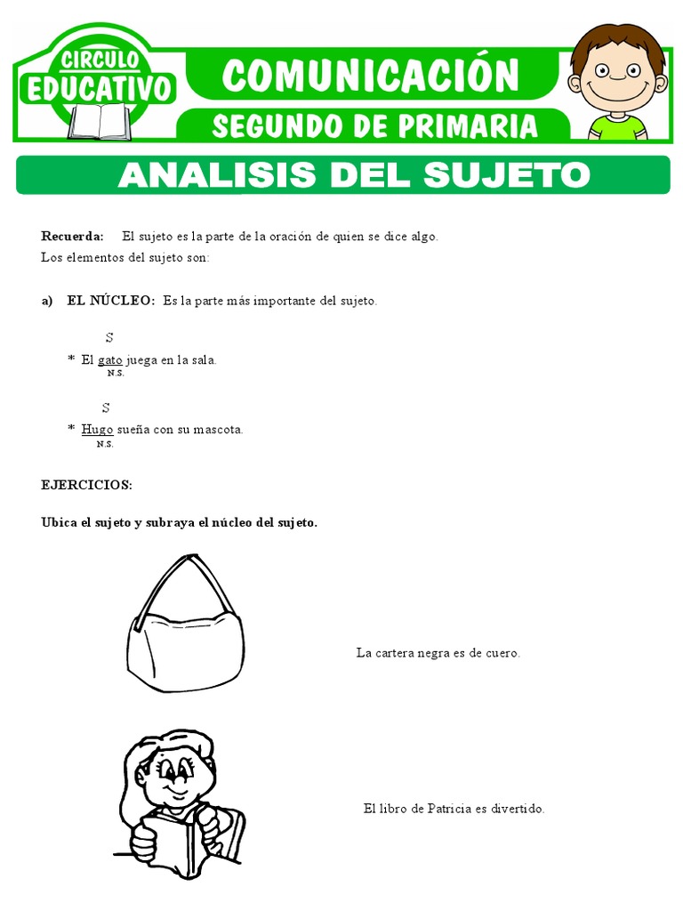 Analisis Del Sujeto para Segundo de Primaria | PDF