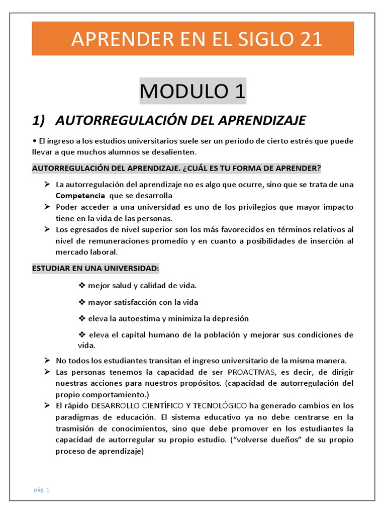 Resumen APRENDER Modulo 1 y 2 - Bety 2021 | PDF