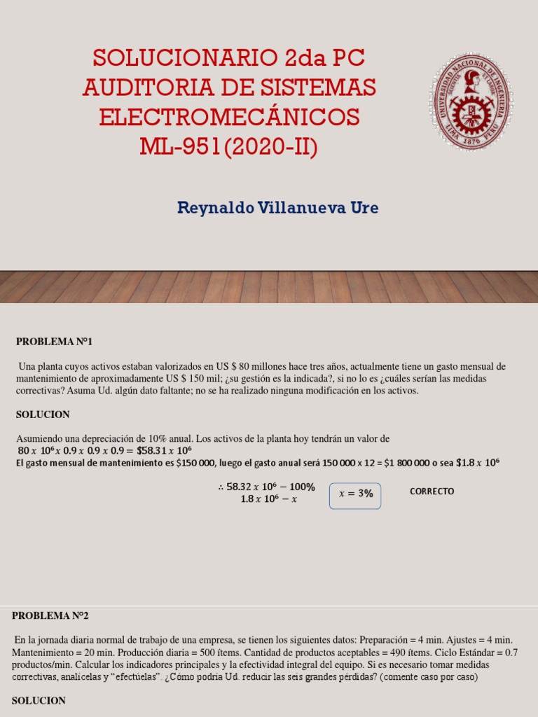 Solucionario 2da PC Auditoira 20-Ii | PDF | Business | Activo fijo