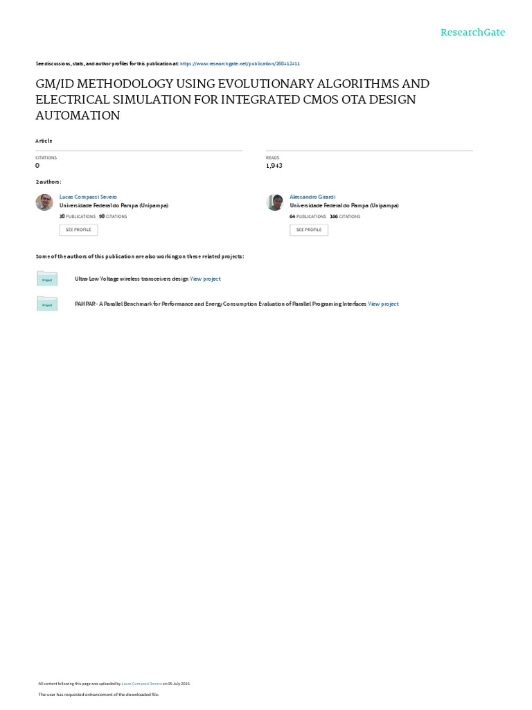 Gmid Methodology Using Evolutionary Algorithms and | PDF | Amplifier | Mathematical Optimization