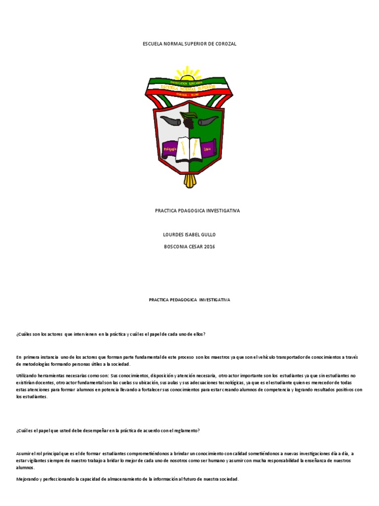 Escuela Normal Superior de Corozal | PDF | Método de enseñanza | Maestros