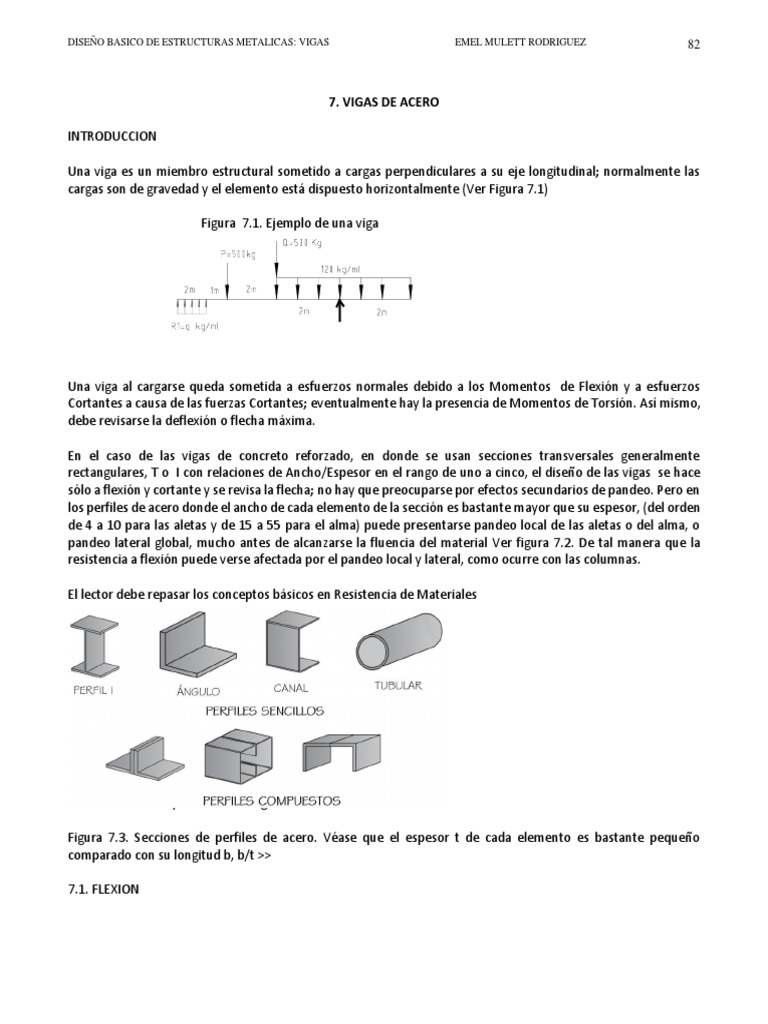 Diseño de Vigas de Acero | PDF | Viga (Estructura) | Doblar