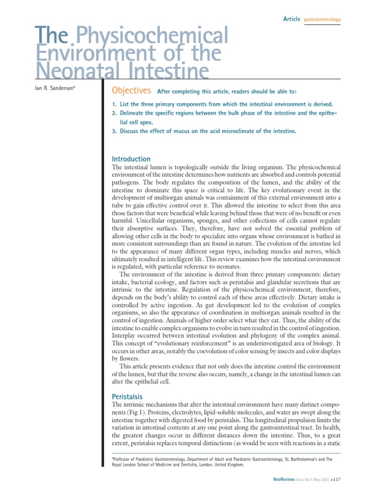 Ambiente Intestinal Neonatal | PDF | Gastrointestinal Tract | Digestion