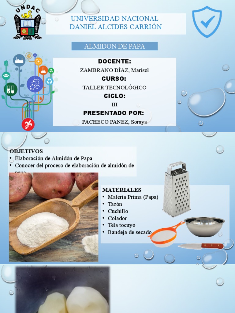 Almidon de Papa | PDF | Patata | Alimentos