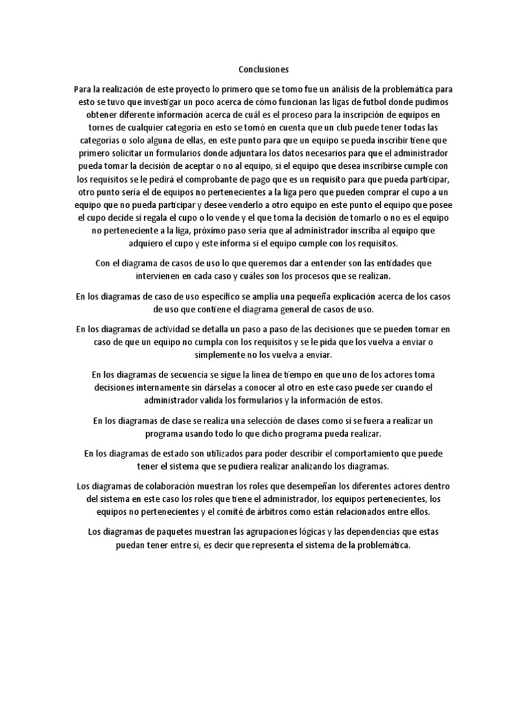 Conclusiones | PDF | Caso de uso | Informática