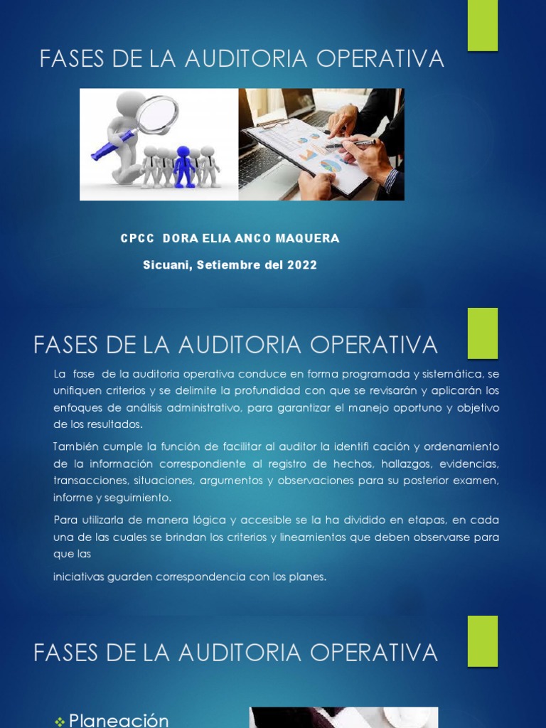 Fases de La Auditoria Operativa Segundo 4 | PDF | Auditoría | Prueba (evaluación)
